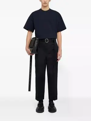 JIL SANDER Belted Cropped Straight Leg Trousers