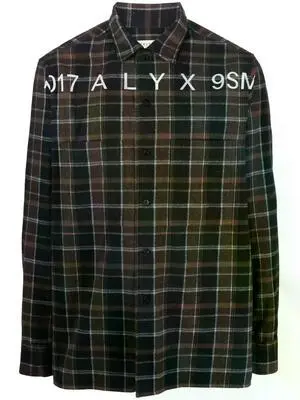 1017 Alyx 9sm Cotton Tartan Long-sleeve Shirt - Brown