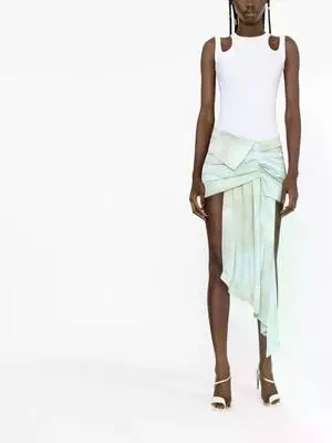Off-White Ombré Effect Asymmetric Skirt - Blue