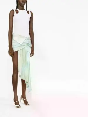 Off-White Ombré Effect Asymmetric Skirt - Blue