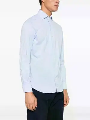 Boggi Milano Japanese Jersey Button-up Shirt - Blue
