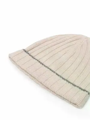 Brunello Cucinelli Cashmere Ribbed Beanie - Neutrals