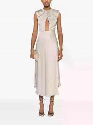 AKEP Satin Dress With Cut-out Detail And Open Back