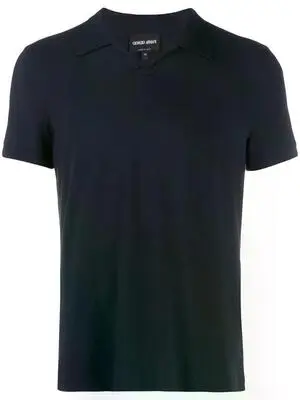 Giorgio Armani Shortsleeved Polo Shirt - Blue