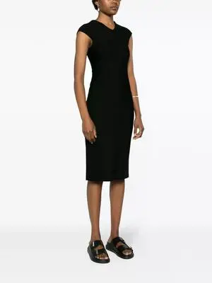 MRZ Knitted V-neck Pencil Midi Dress
