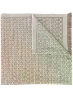 FERRAGAMO Gancini-pattern Scarf - Neutrals