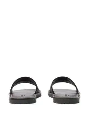 SCAROSSO Ulisses Woven Slip-on Slides - Brown