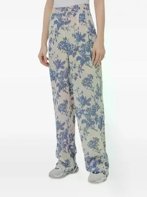 SEMICOUTURE Floral Print Trousers - Blue