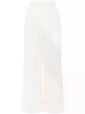NEEDLE & THREAD Embellished Straight Leg Trousers - Neutrals