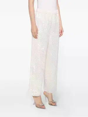 NEEDLE & THREAD Embellished Straight Leg Trousers - Neutrals