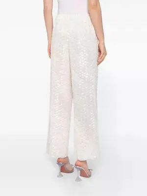 NEEDLE & THREAD Embellished Straight Leg Trousers - Neutrals