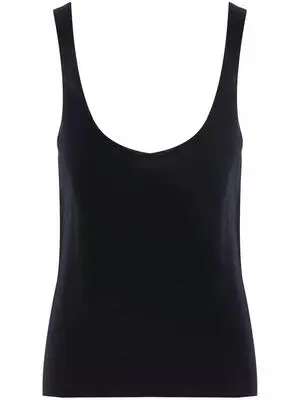 Saint Laurent Scoop Neck Sleeveless Tank Top - Black