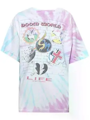SAINT MXXXXXX X Lastman Door World Cotton T-shirt - Pink