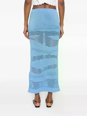 AKEP Crochet-knit Maxi Skirt - Blue
