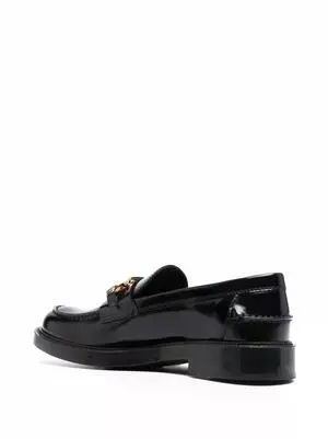TOD'S Logo Plaque Leather Loafers