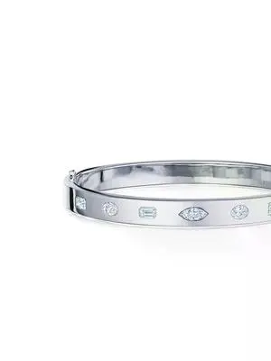 Kwiat 18kt White Gold Fancy Shape Diamond Bangle - Silver