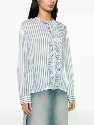 Dorothee Schumacher Striped Shirt With Ruffle Detail