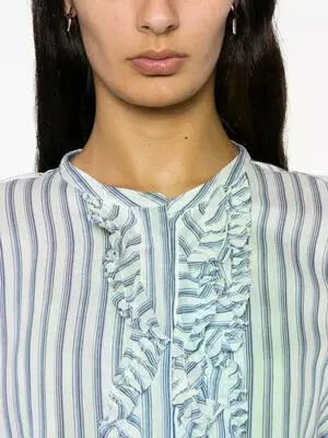 Dorothee Schumacher Striped Shirt With Ruffle Detail