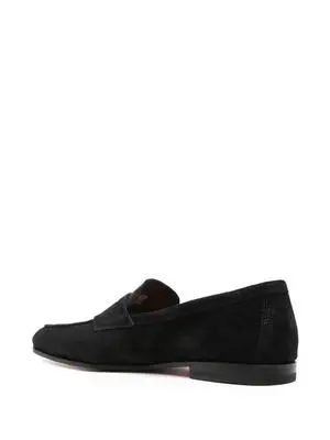 Santoni Carlo Suede Loafers - Black