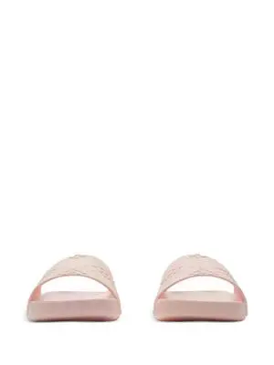 Burberry Checked Slides - Pink
