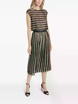 TEMPERLEY LONDON Sequined Stripe Midi Skirt