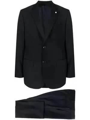 LUIGI BIANCHI MANTOVA Single-breasted Virgin-wool Suit - Blue