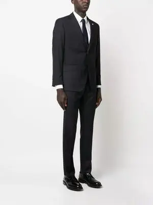 LUIGI BIANCHI MANTOVA Single-breasted Virgin-wool Suit - Blue