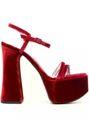 Philosophy Di Lorenzo Serafini 145mm Velvet-finish Sandals - Red