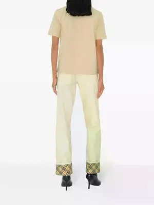 Burberry Logo-embroidered Cotton T-shirt - Neutrals