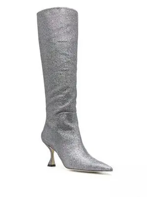STUART WEITZMAN Crystal-embellished Calf Leather Boots