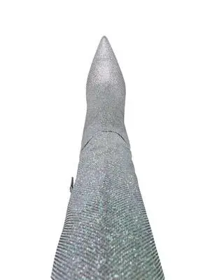 STUART WEITZMAN Crystal-embellished Calf Leather Boots
