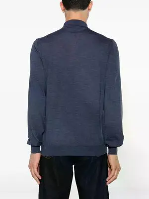 Fedeli Fine-knit Polo Shirt - Blue