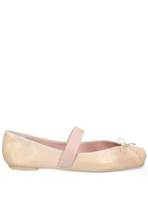 Pretty Ballerinas Kristen Ballet Flats With Bow Detail - Neutrals
