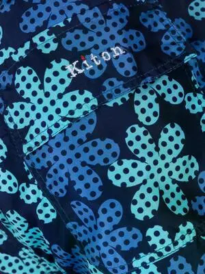 Kiton Logo-print Swim Shorts - Blue