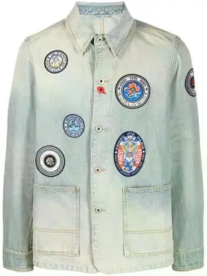 Kenzo Travel Badge Denim Jacket - Blue