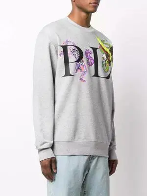 Philipp Plein Graphic-print Cotton Sweatshirt - Grey