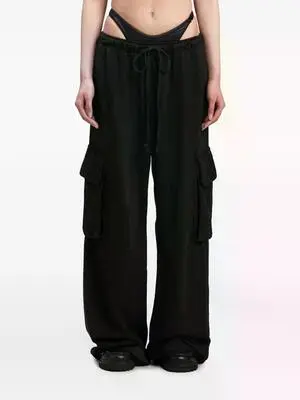 Palm Angels Wide-leg Cotton Cargo Trousers