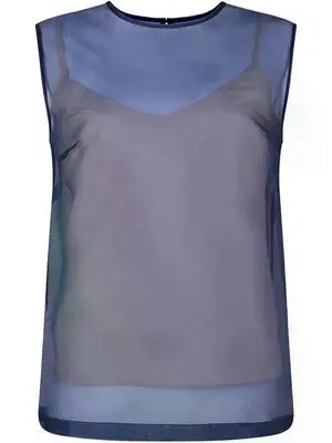 P.a.r.o.s.h Sleeveless Crew Neck Blouse - Blue