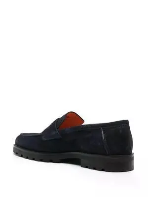 Santoni Almond Toe Penny Loafers