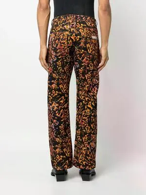 PALMER Abstract Print Straight-leg Trousers