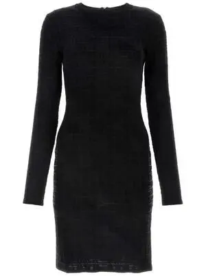Givenchy 4g Jacquard Long-sleeved Dress - Black