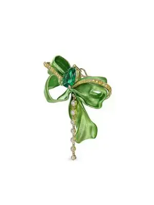 ANABELA CHAN 18kt Yellow Gold Emerald And Diamond Earrings - Green