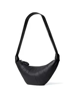 LEMAIRE Medium Croissant Bag In Grained Leather - Black