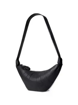 LEMAIRE Medium Croissant Bag In Grained Leather - Black
