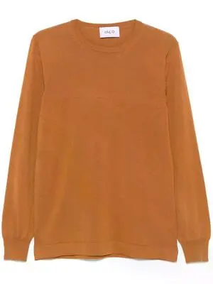 D4.0 Virgin Wool Fine Knit Crew Neck Jumper - Brown