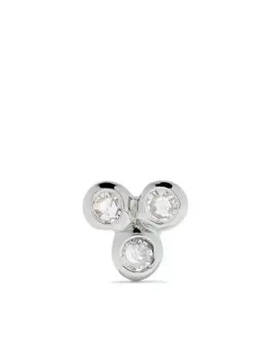 MARIA BLACK 14kt White Gold Triad Diamond Stud Earring - Silver