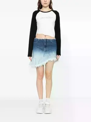 GROUND ZERO Crystal-embellished Cropped T-shirt