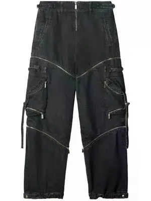 Off-White Zip Denim Cargo Pants - Grey
