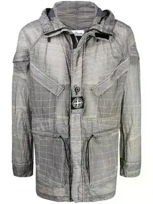 Stone Island Abstract Print Hooded Jacket