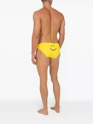 Moschino X Smiley® Logo-print Swim Briefs - Yellow